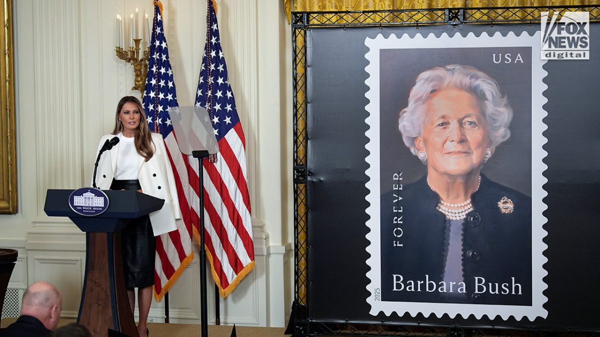 First lady Melania Trump unveils new stamp honoring Barbara Bush: 'Her ...